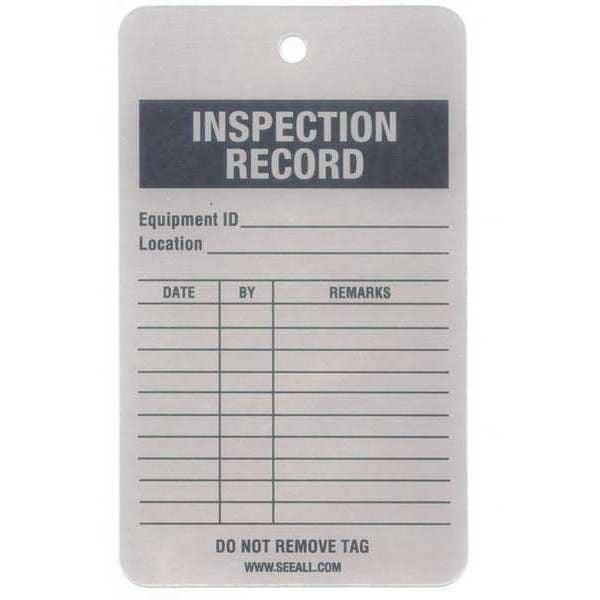 See All Industries Inspection Rcd Tag,5 x 3 In,Al,PK25 TUF-INSP ...