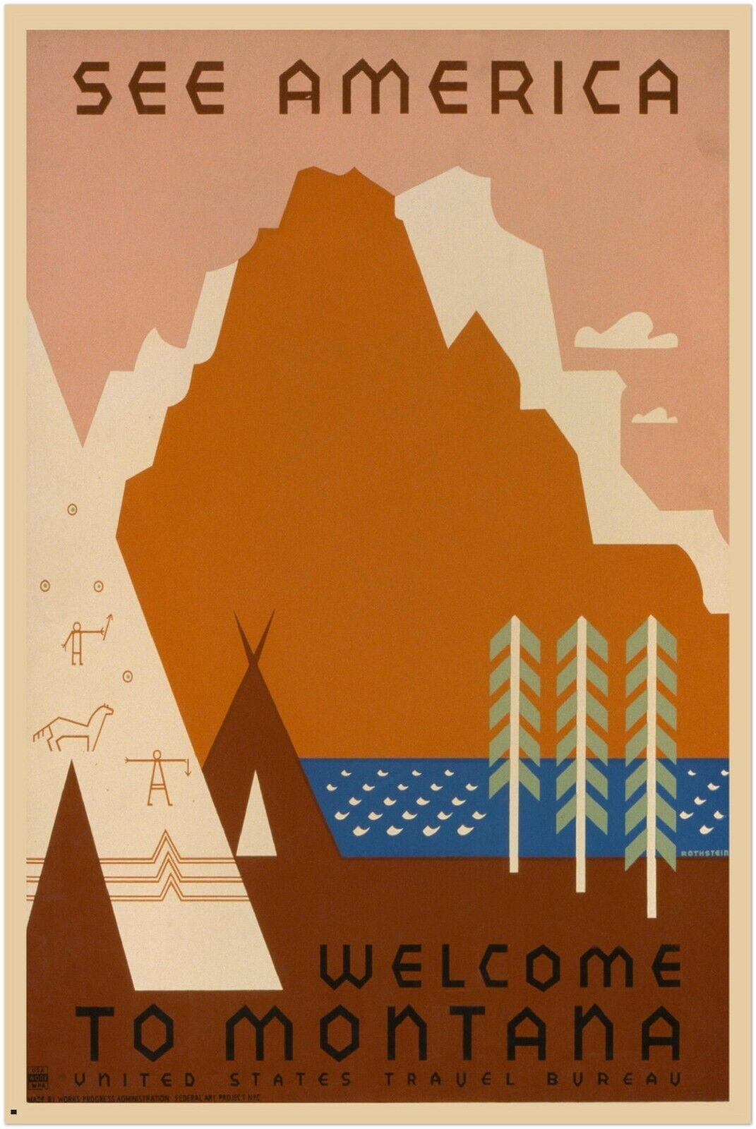 See America - Montana #2 - Vintage National Park Service Poster ...