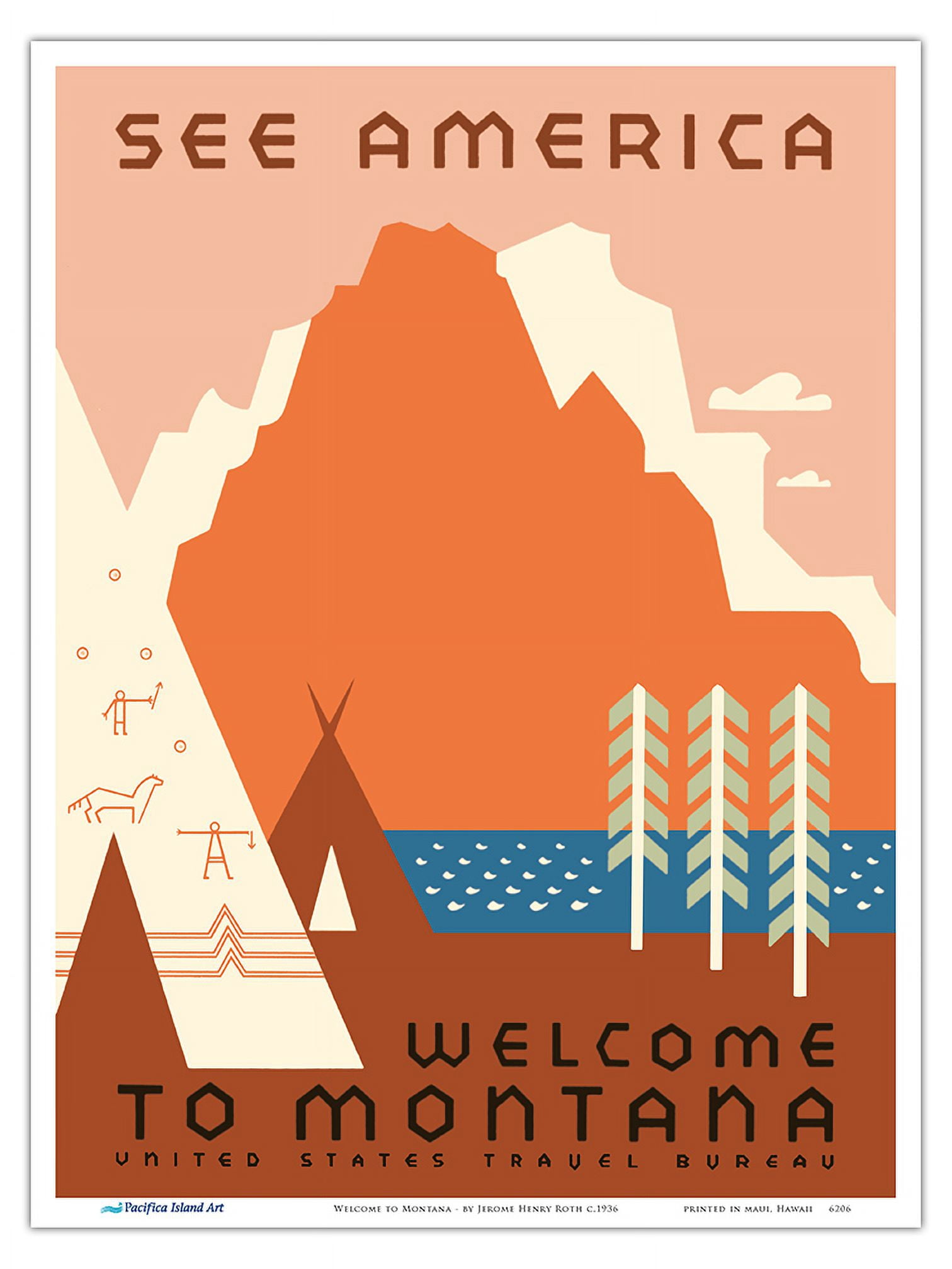 See America - Welcome to Montana - Vintage Travel Poster by Jerome ...