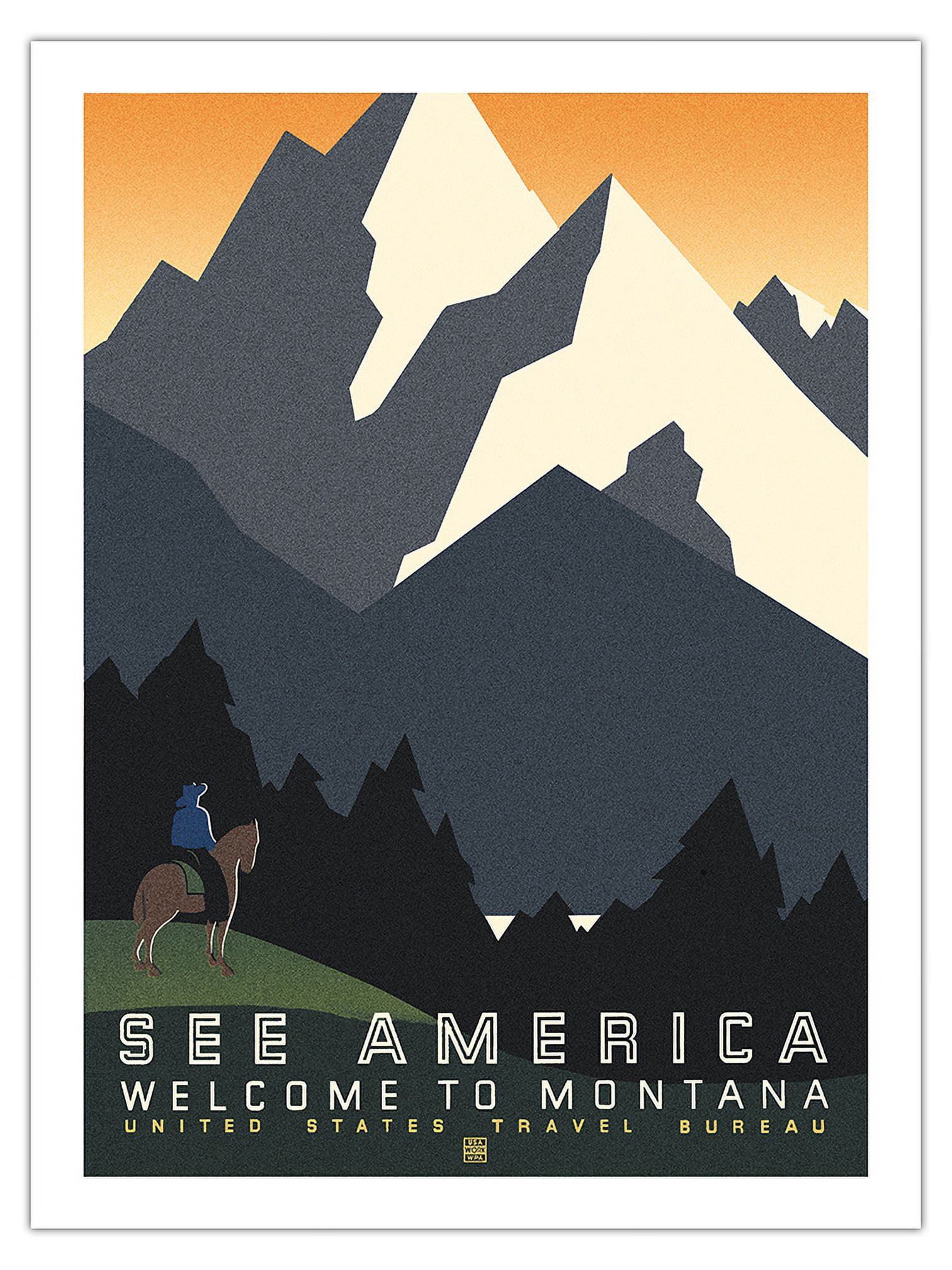 See America Welcome to Montana - Vintage Travel Poster by Martin ...