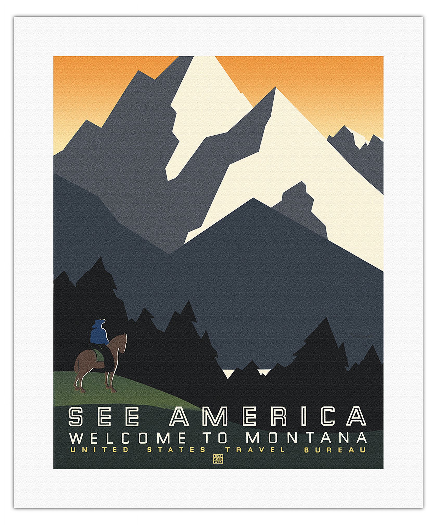 See America Welcome to Montana - Vintage Travel Poster by Martin ...