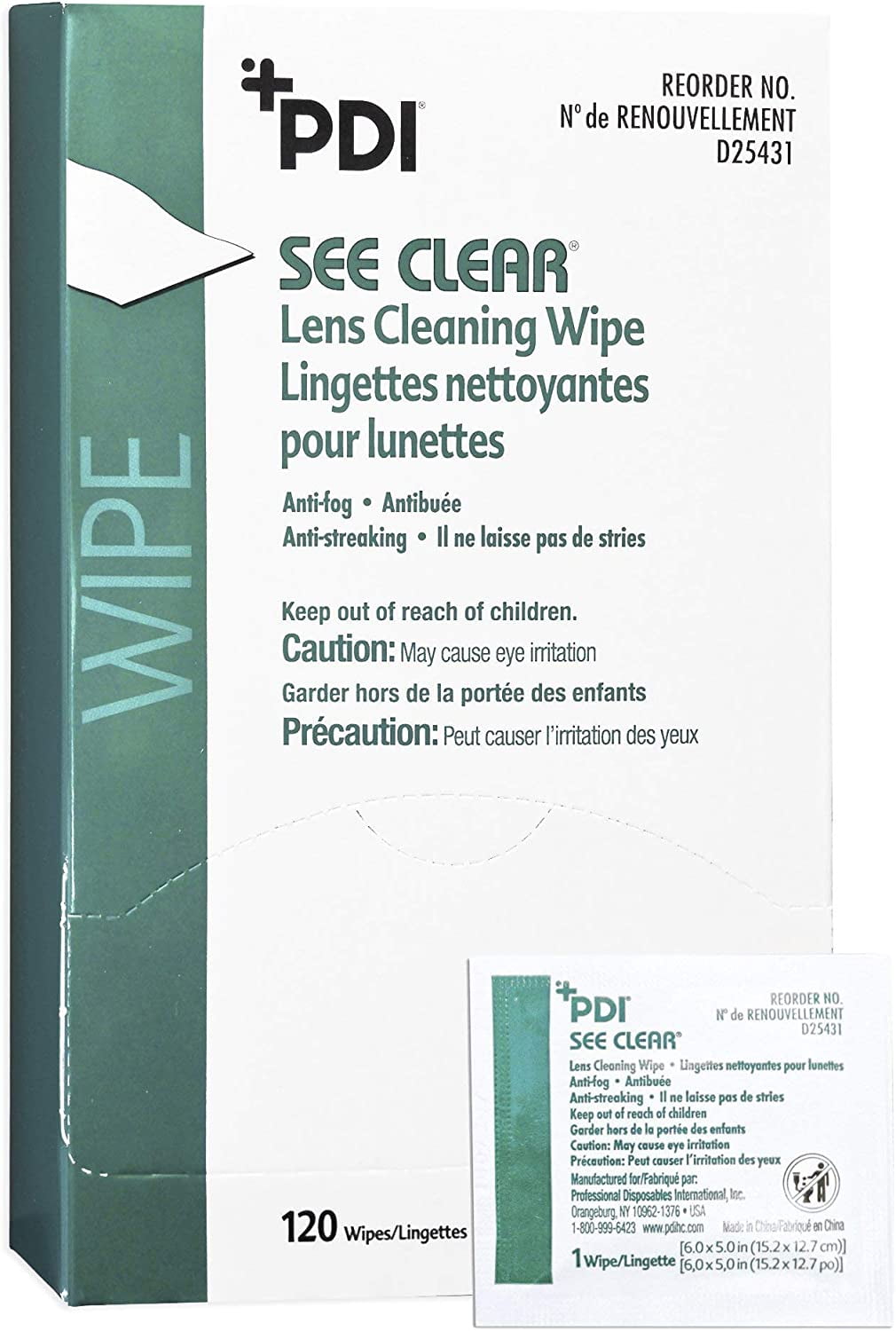 See Clear Lens Cleaning Wipes - Eye Glasses Cleaner Wipes - Non ...