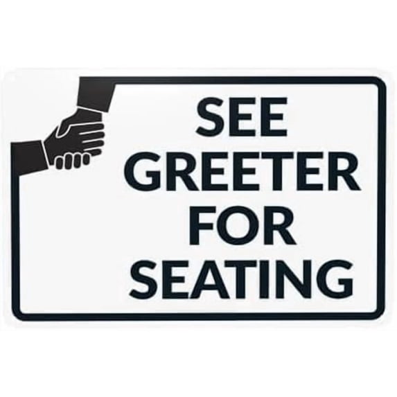 See Greeter For Seating With Graphic Warning Metal Sign, Door Security ...