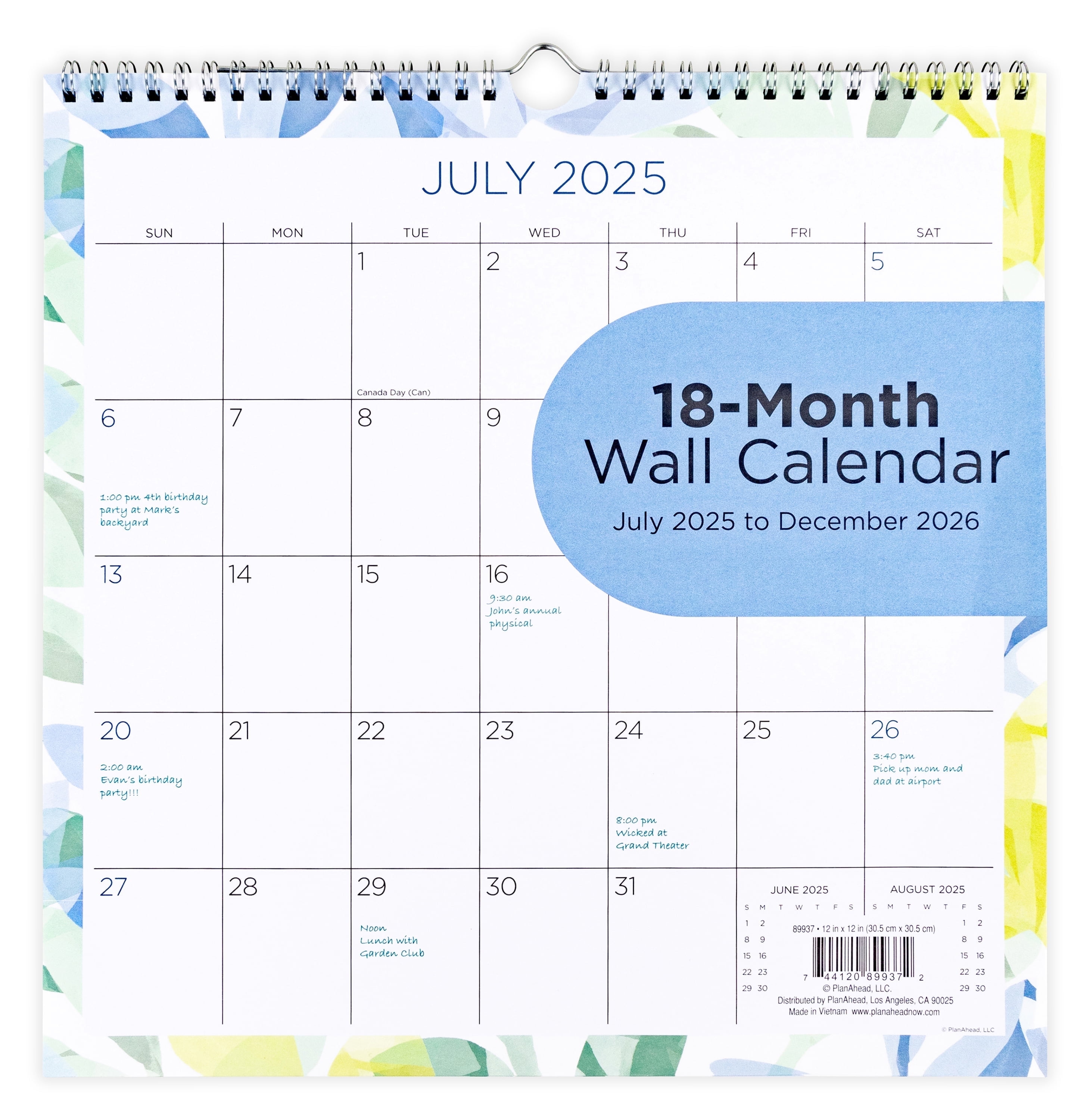 See it Bigger Large 12x12 Wall Calendar, 18 month, July 2025- December ...