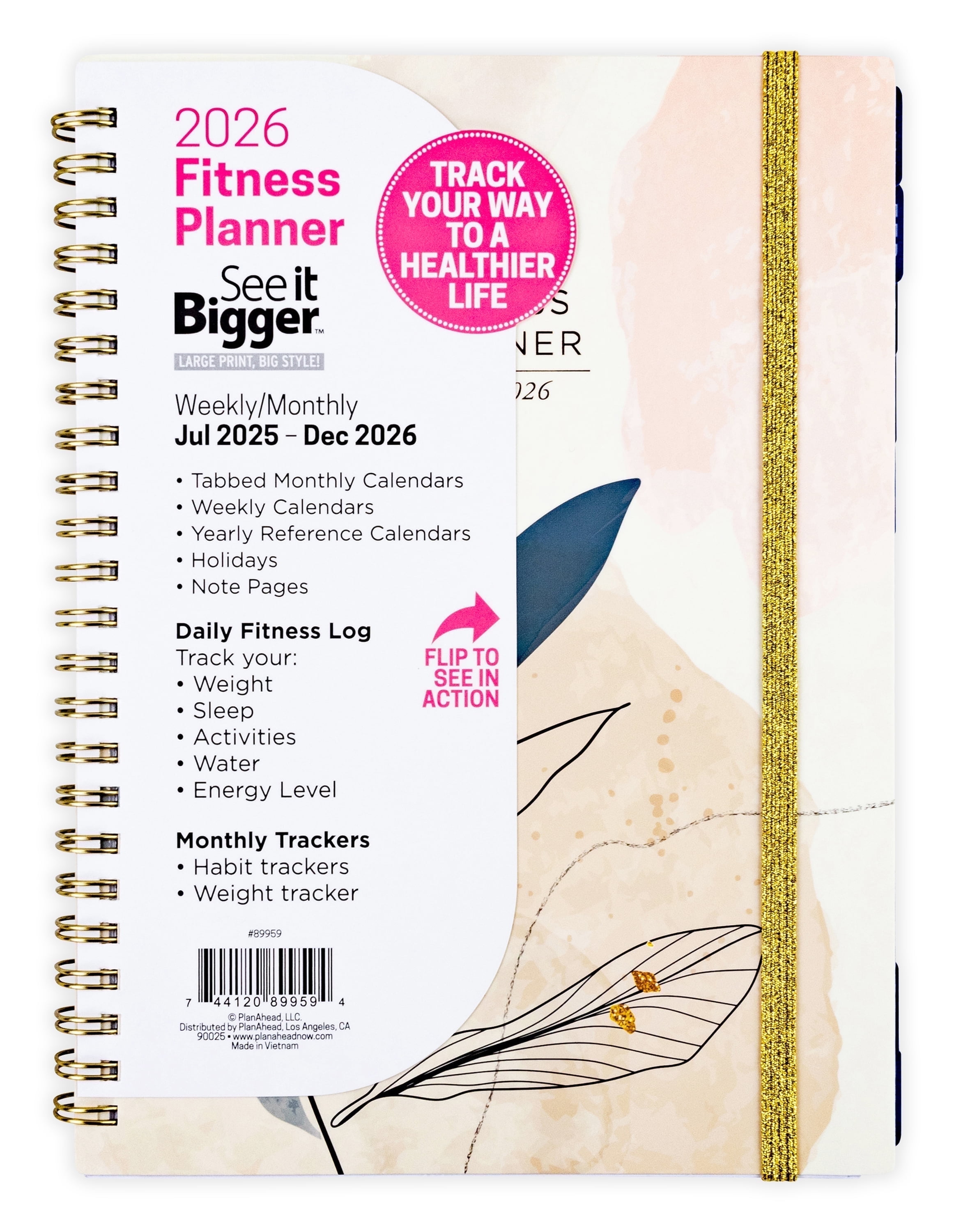 "See It Bigger Medium Fitness Planner, 18-Month Monthly and Weekly ...