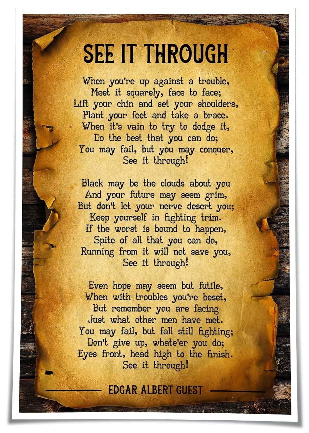 See It Through Poem Wall Decor Poetry Poster Pictures Wall Art Prints ...