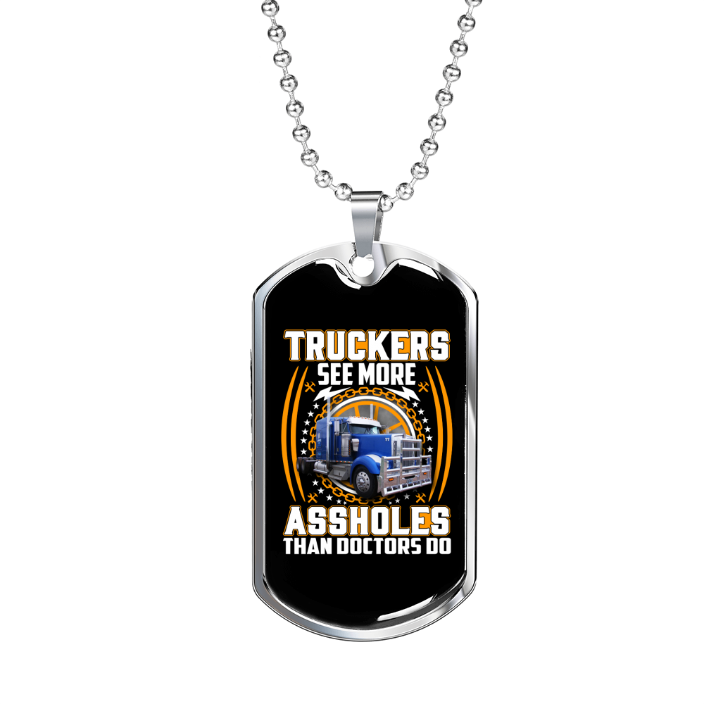 See More Than Doctors Trucker Dog Tag Stainless Steel or 18k Gold 24 ...