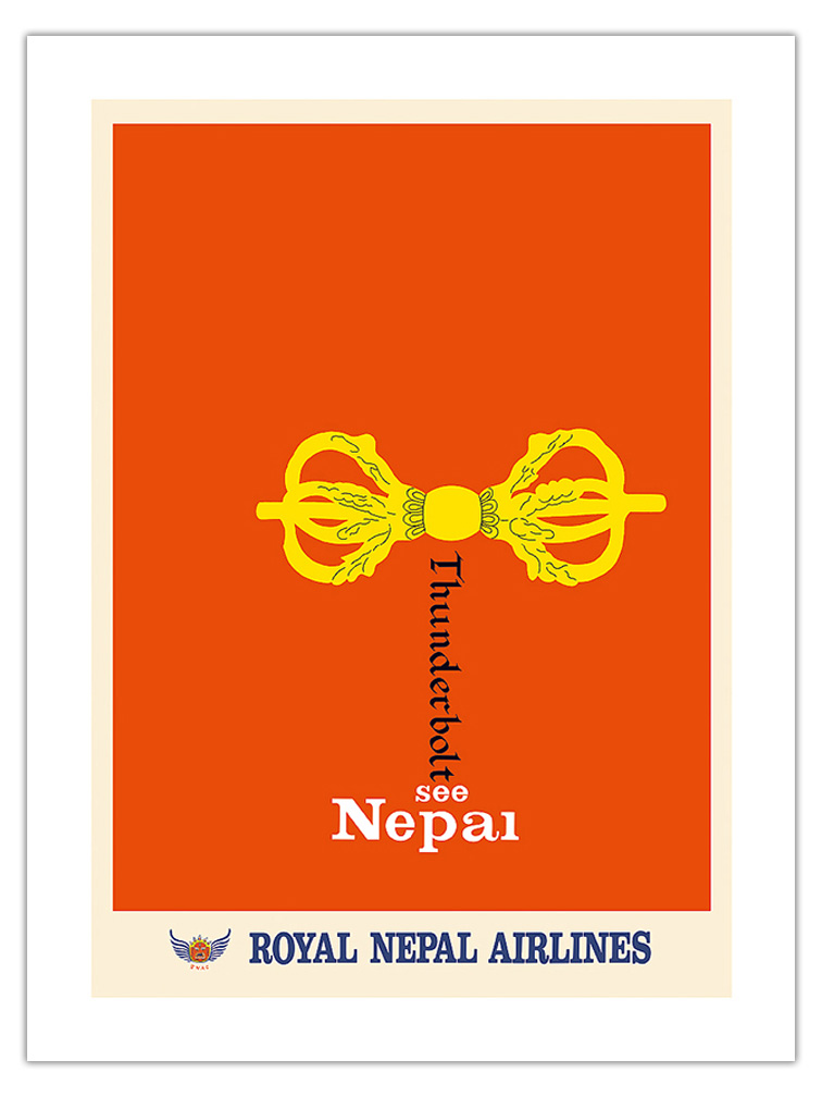 See Nepal - Buddhist Vajra Dorje - Royal Nepal Airlines - Vintage ...
