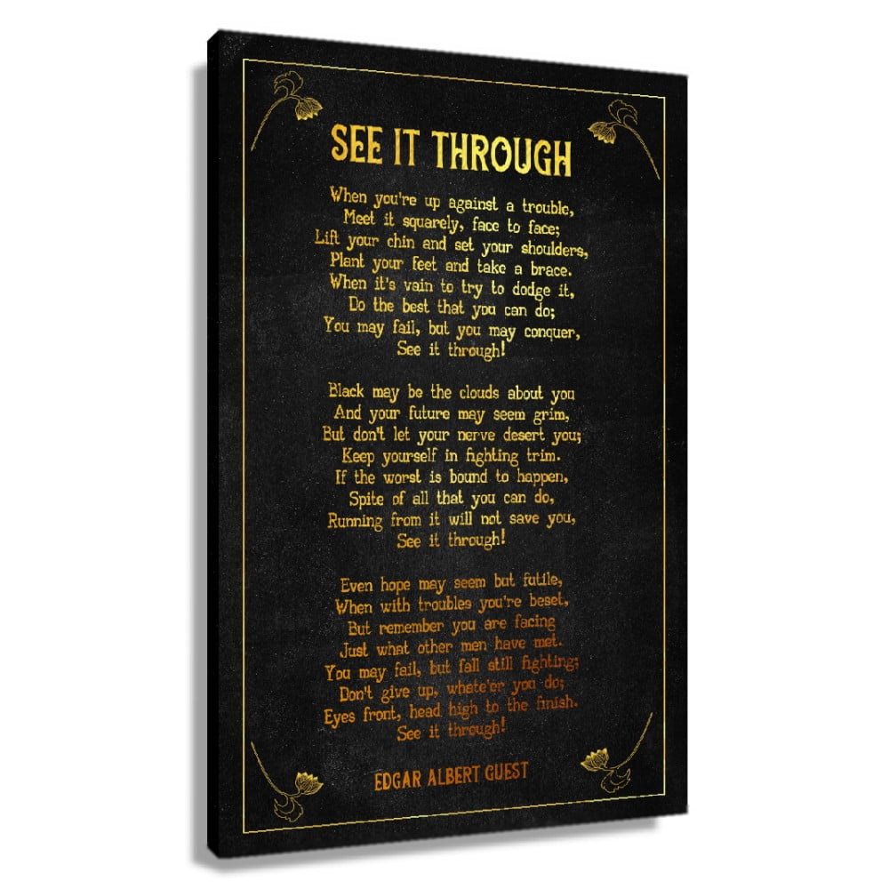 See It Through Poem Wall Decor Edgar Albert Guest Quote Wall Art Poetry ...
