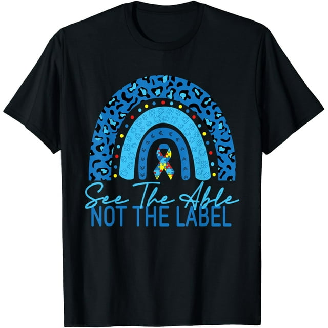 See The Able Not The Label Autism Awareness Puzzle rainbow T-Shirt ...