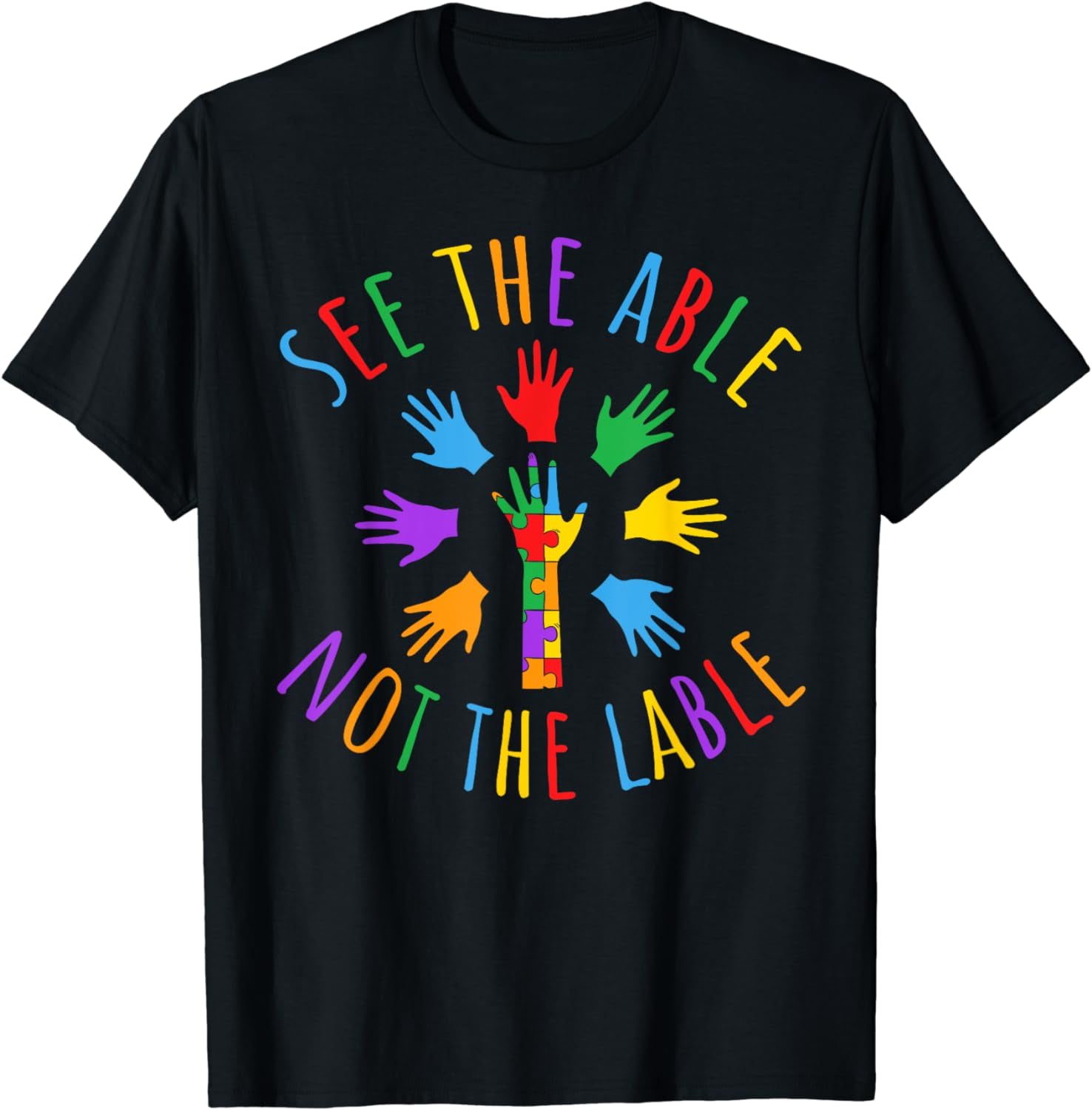 See The Able Not The Label Autism Puzzle Awareness Kids T-Shirt ...