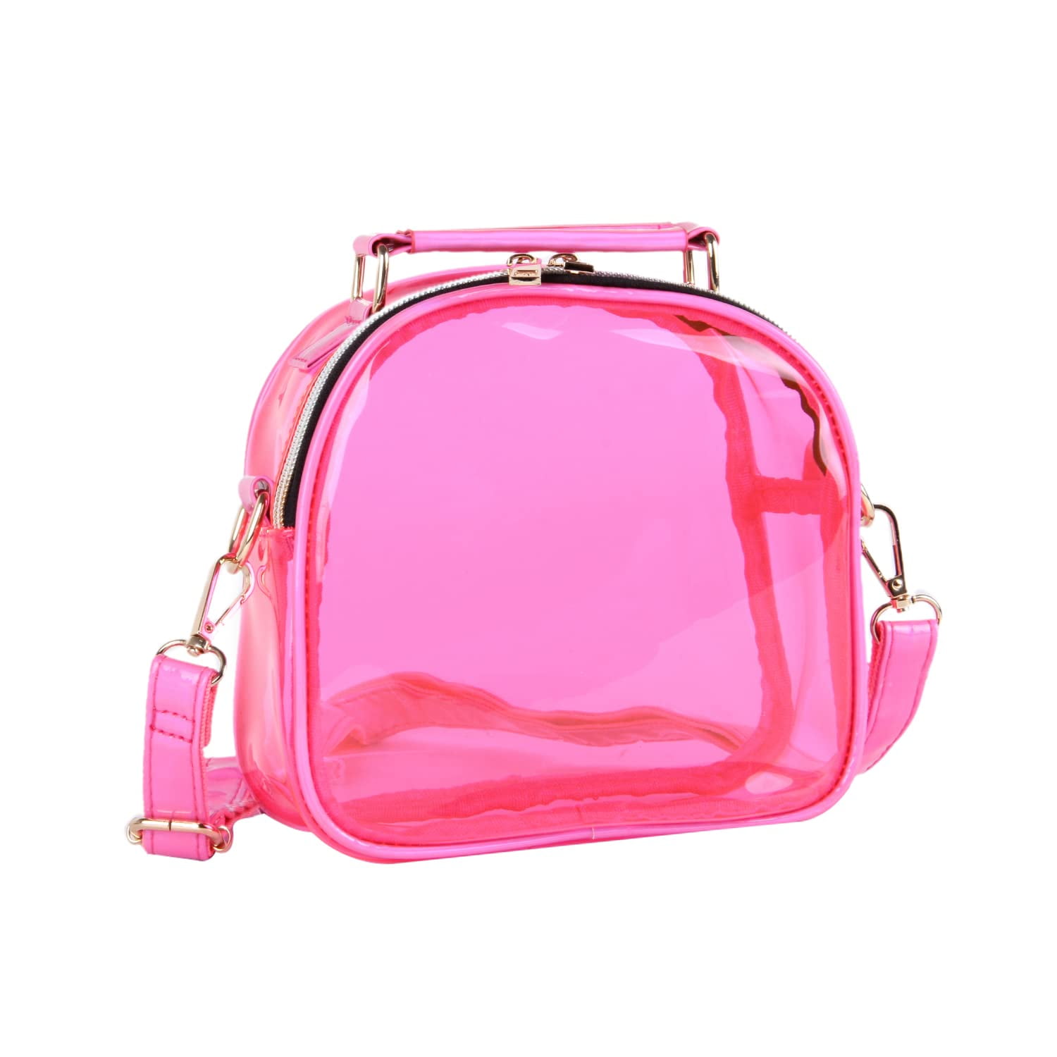 See Through Crossbody Purse Neon Clear Handbag for Women Stadium Approved Transparent Jelly Bags ...
