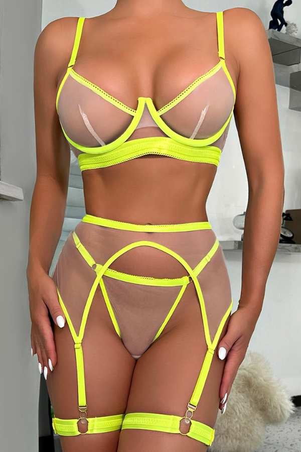 See-Through Mesh Sexy Lingerie Set (L, MintBlue) - Walmart.com