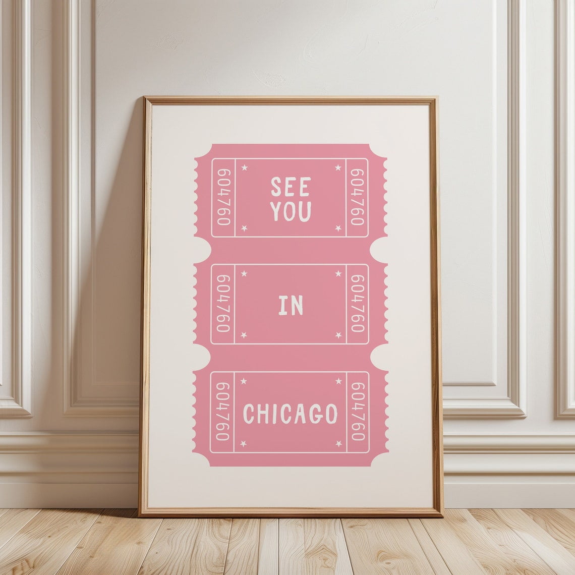 See You In Chicago Poster Retro Ticket Stub Wall Art Poster Decor For ...