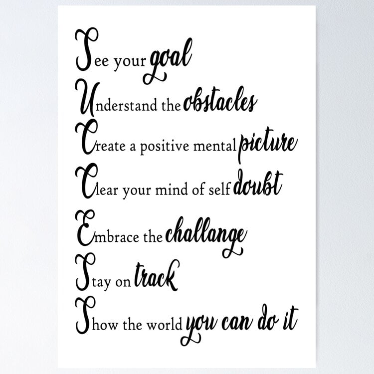See Your Goal Quote Art Design Inspirational Moti Poster- Unframed ...