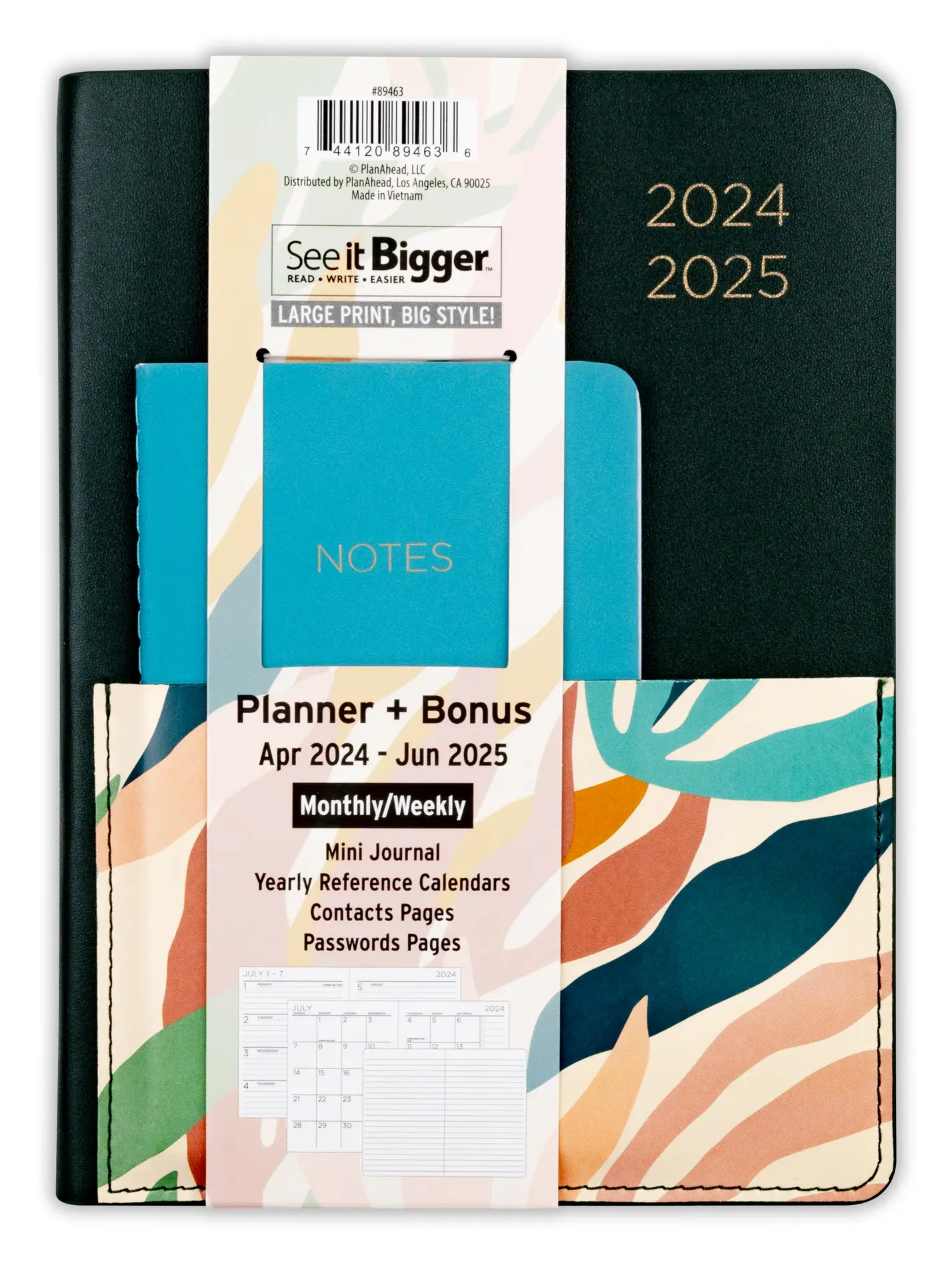 See it Bigger April 2024 - June 2025 Monthly Weekly Dated Planner with ...
