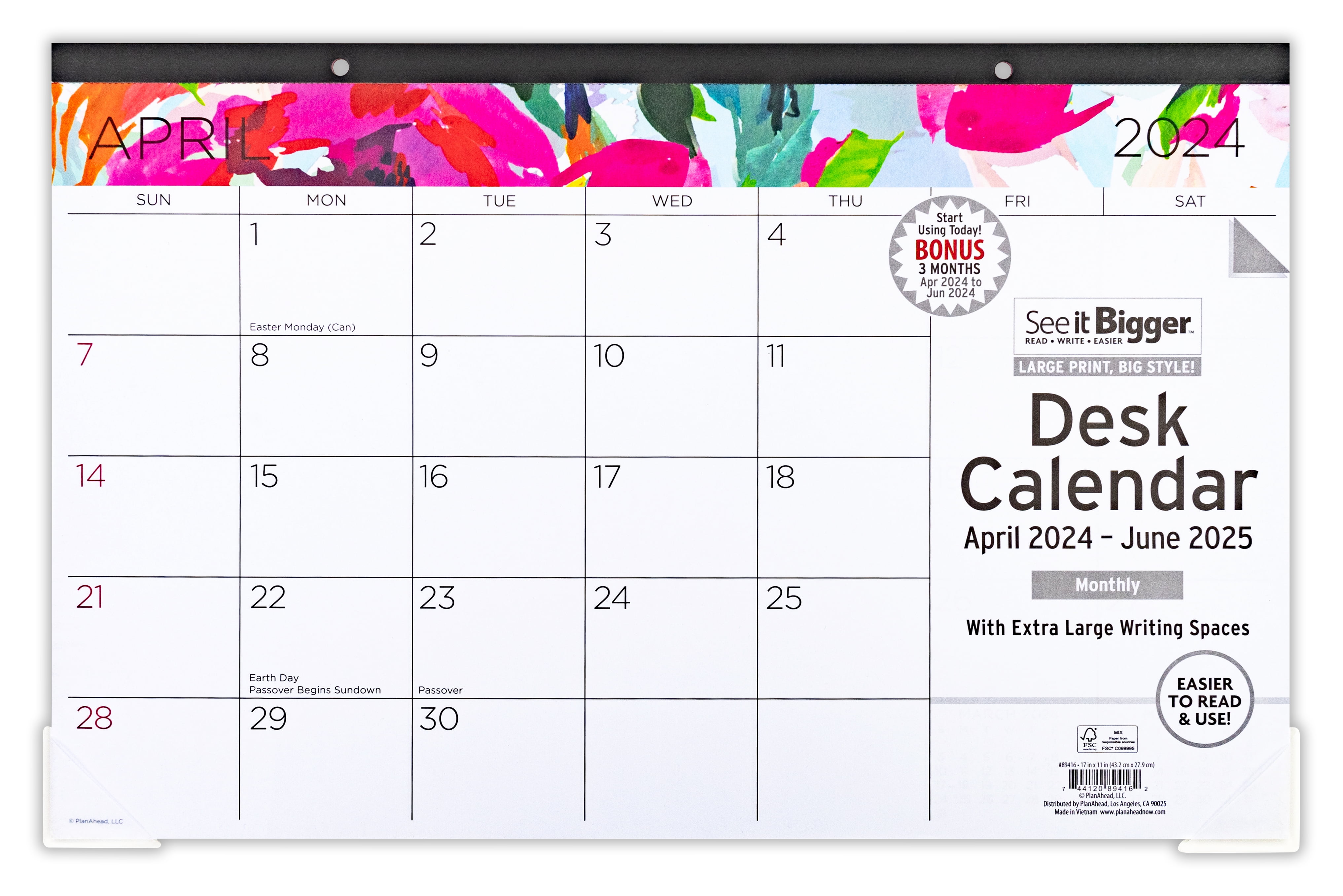 See It Bigger Monthly Dated Desk Calendar April 2024 June 2025 11