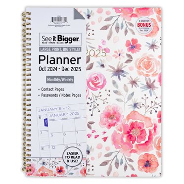 See it Bigger Monthly Weekly Planner Large (8.5″x 11″) Black Leopard 15 ...