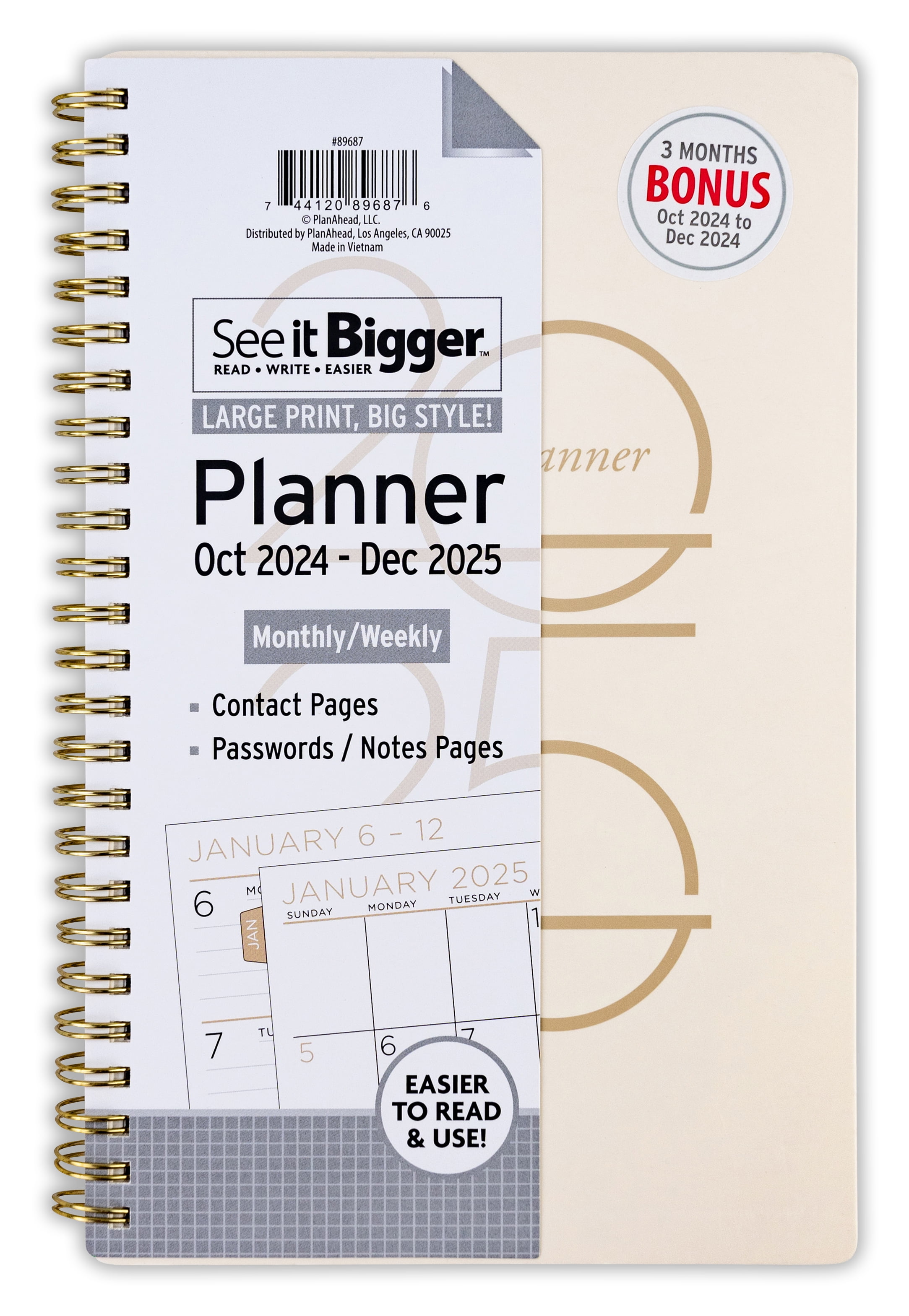 See it Bigger October 2024 - December 2025 Weekly Dated Planner (5.75 ...