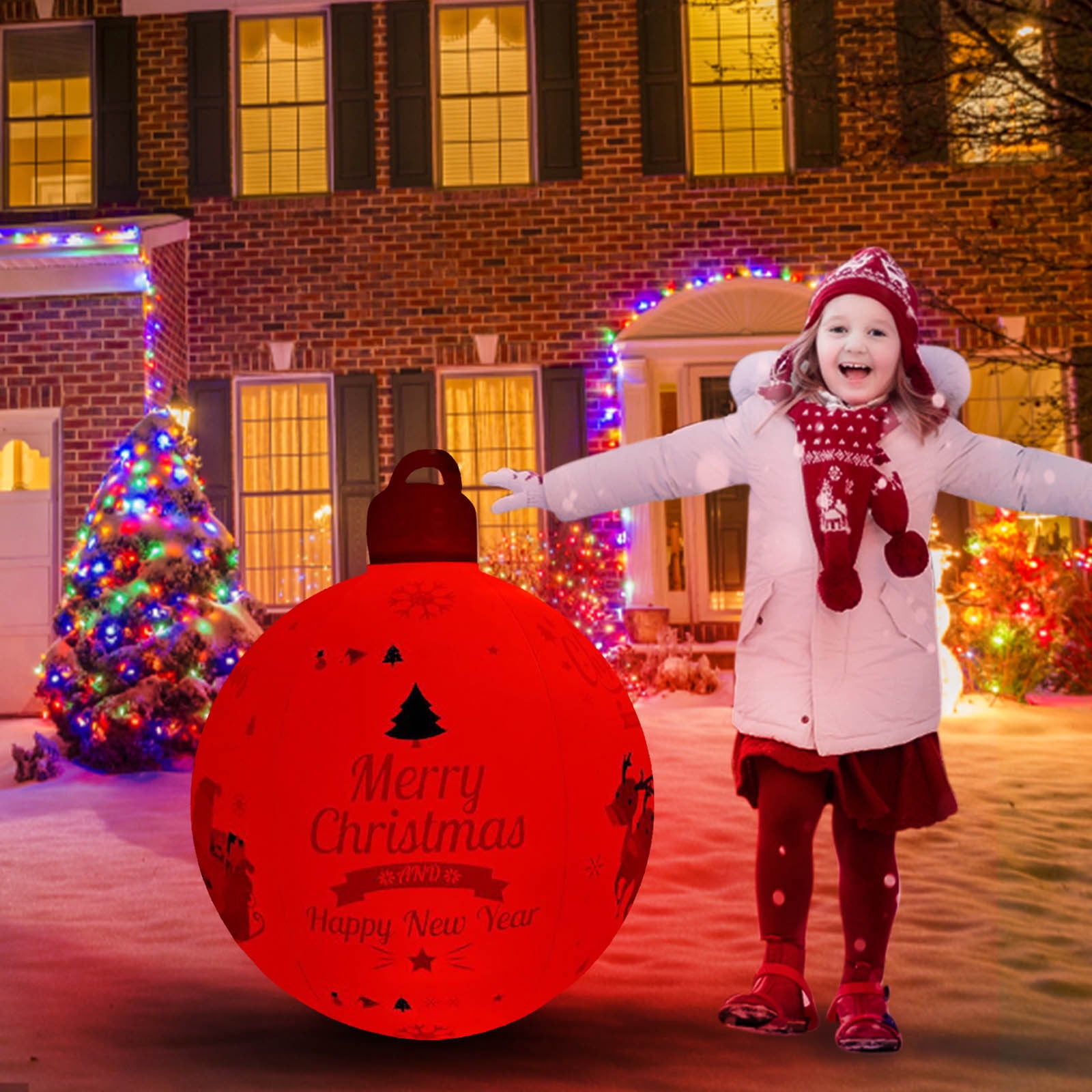 Seebayas 60CM Inflatable Christmas Decoration Balls for Yard Porch ...