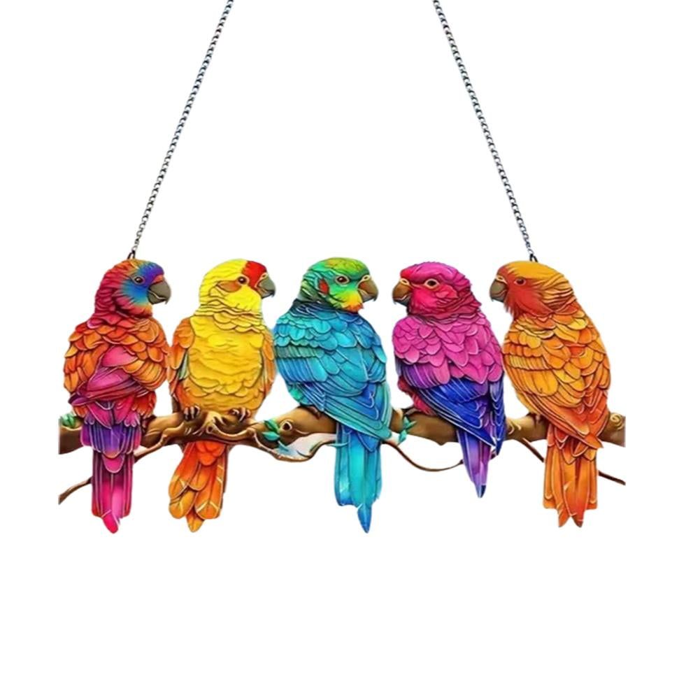 Seebee Colorful parrot tr branch dection hanging sign acrylic porch ...