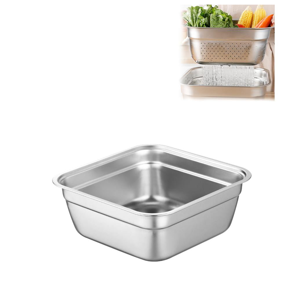Seebee Stainl Stl Washing Up Bowl, lti-Purpose Dish Tub for Sink,Large ...