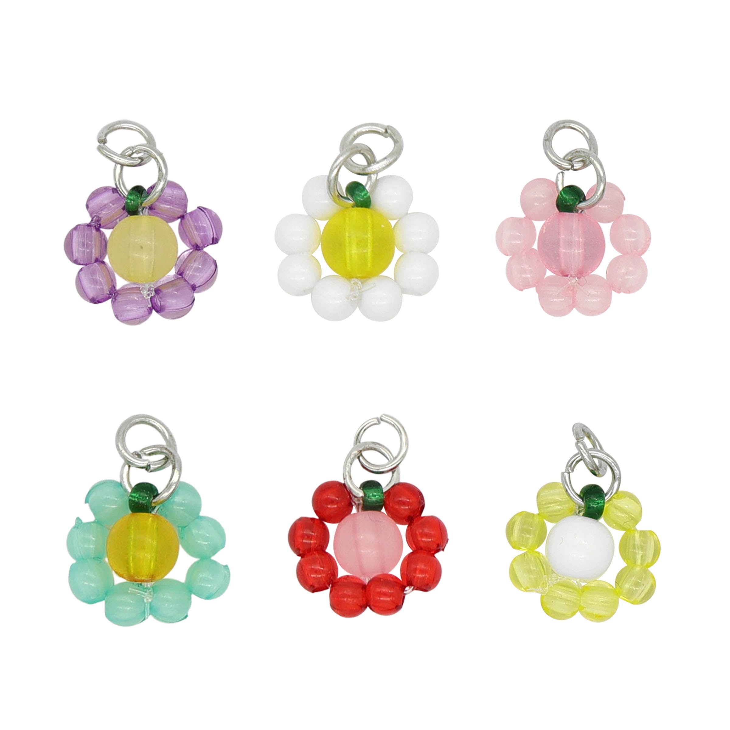 Seed Bead Flower Charms by Bead Landing™ 6pc - Walmart.com