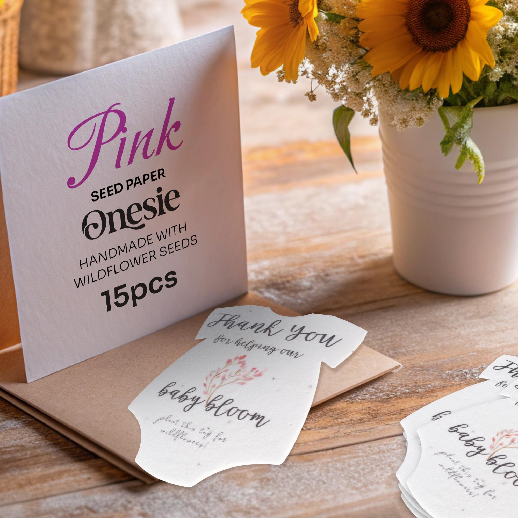 Seed Bloom 15pcs AJH3 Onesie - Plantable Seed Paper Embedded with ...