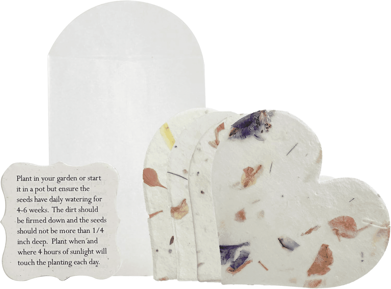 Seed Bloom 24-Pack Plantable Heart Seed Paper Set (Hearts, Glassine ...