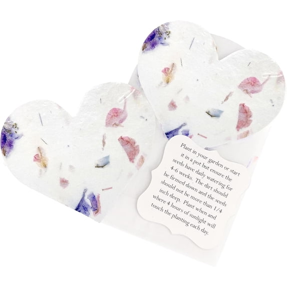 Seed Bloom Set of 24 Mixed Heart – Plantable Seed Paper for Bridal ...