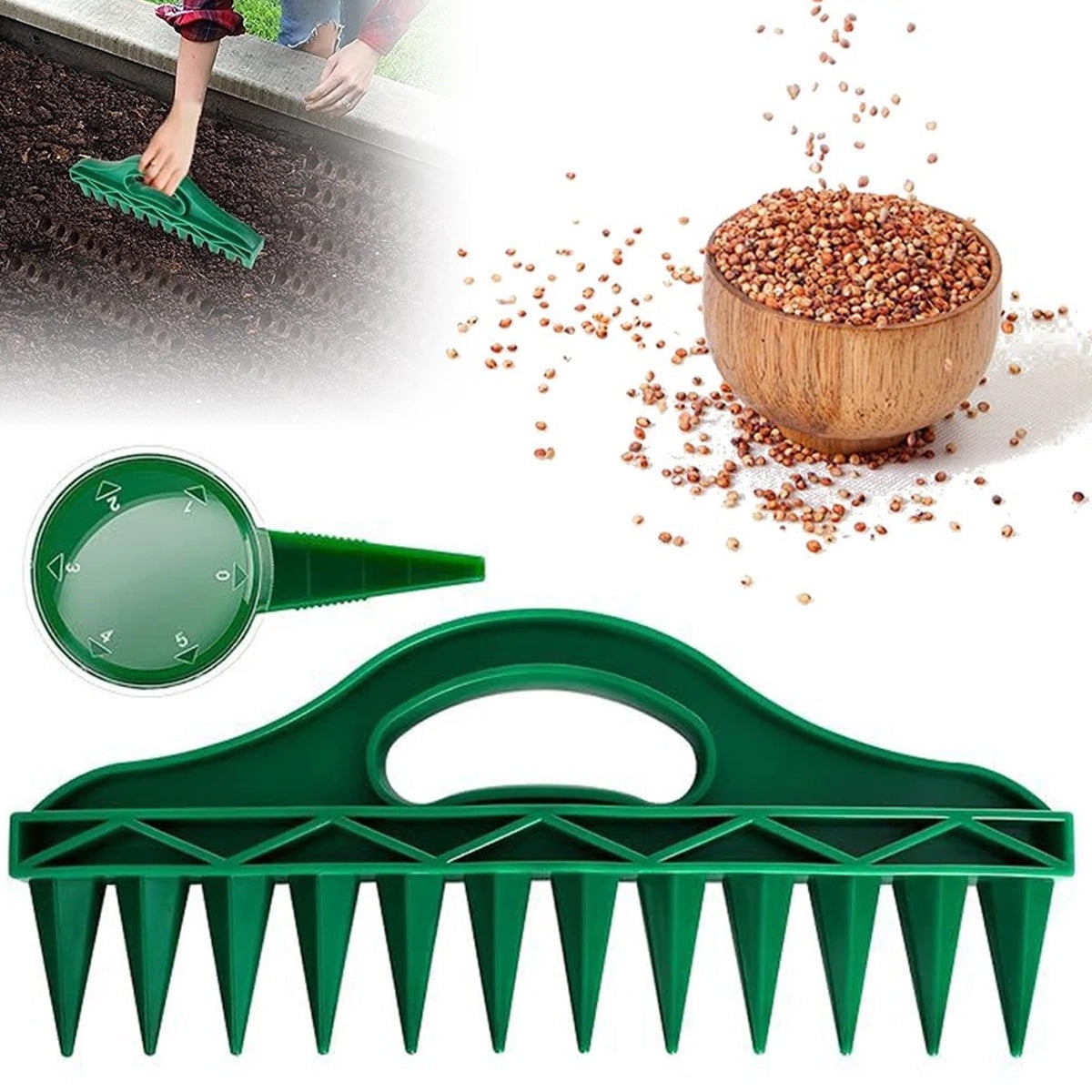 Seed Dibber, Multifunctional Seed Spacer Tool, Seed-in Soil Digger ...