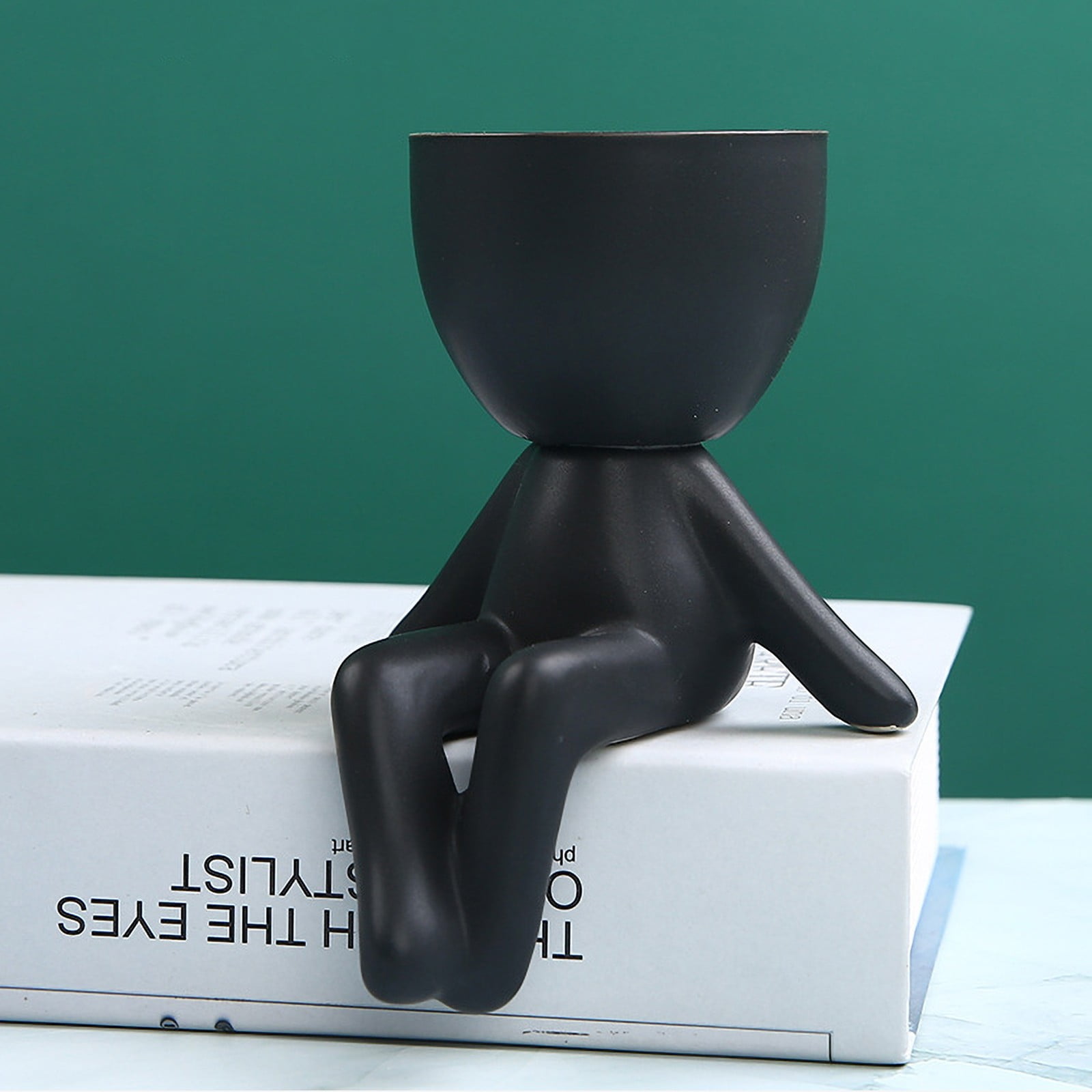 Seed Disseminators,Mini Bonsai Head Grass Hair Ceramic Plant Garden ...