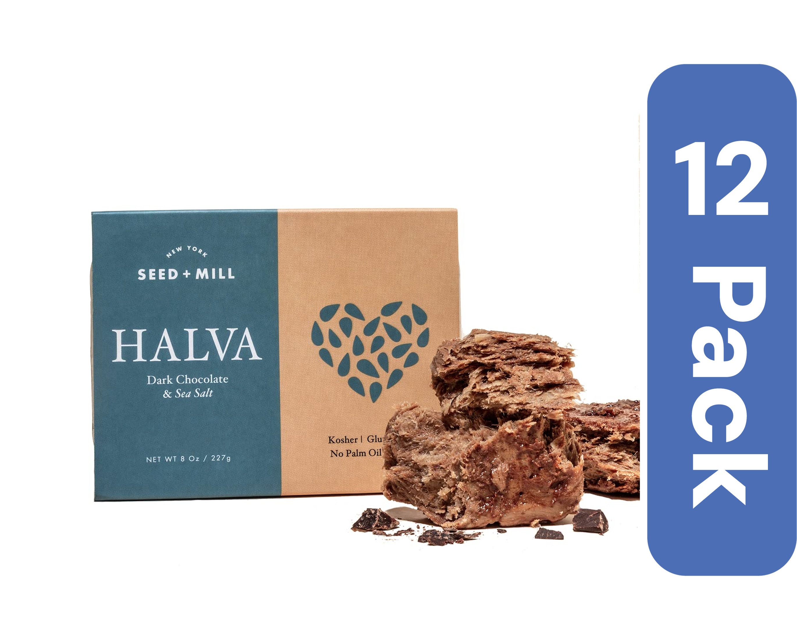 Seed & Mill Halva Sea Salt & Dark Chocolate 8 oz (Pack Of 12) - Walmart.com