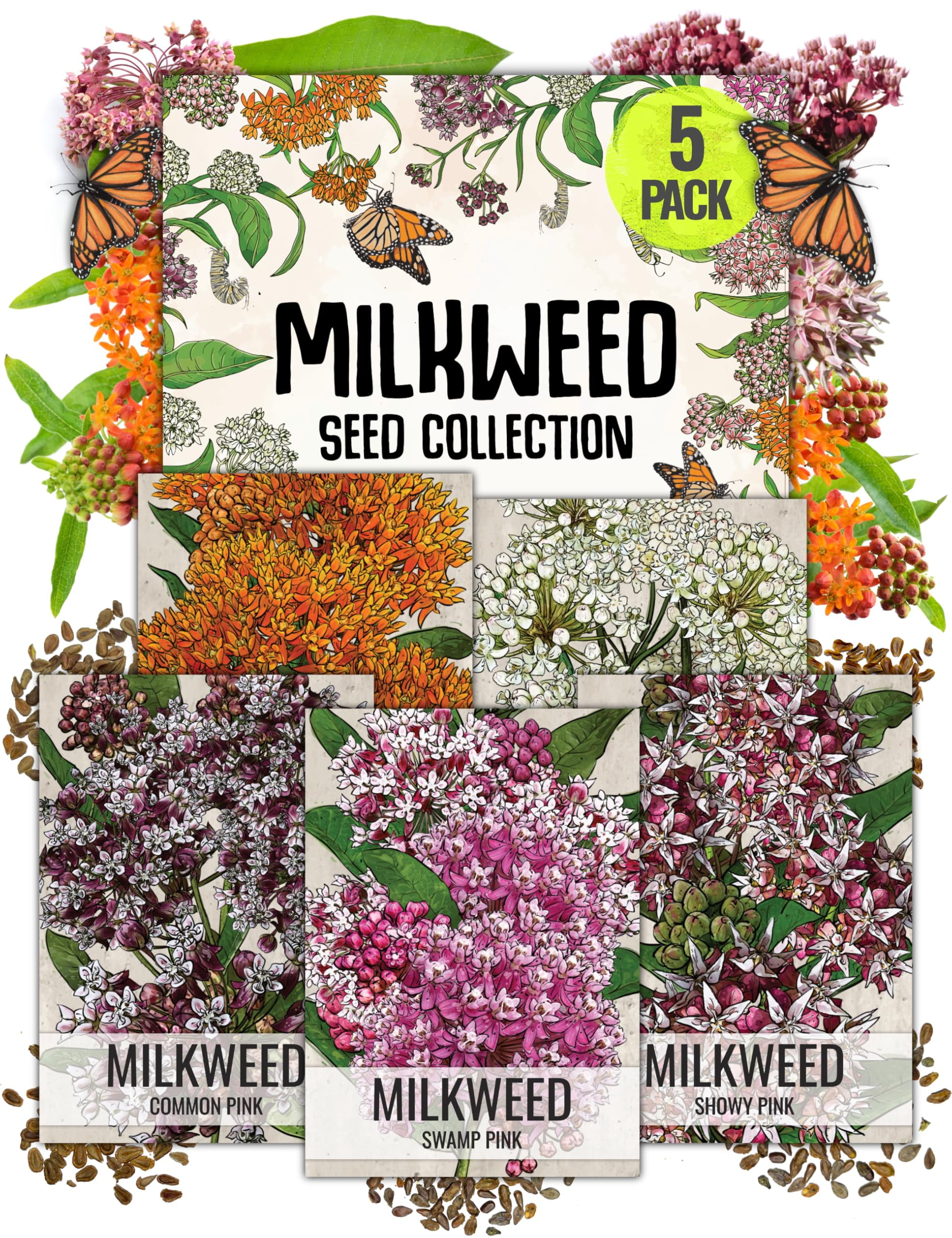 Seed Needs, MilkweedITSC Seed Packet Collection to Attract Monarch ...
