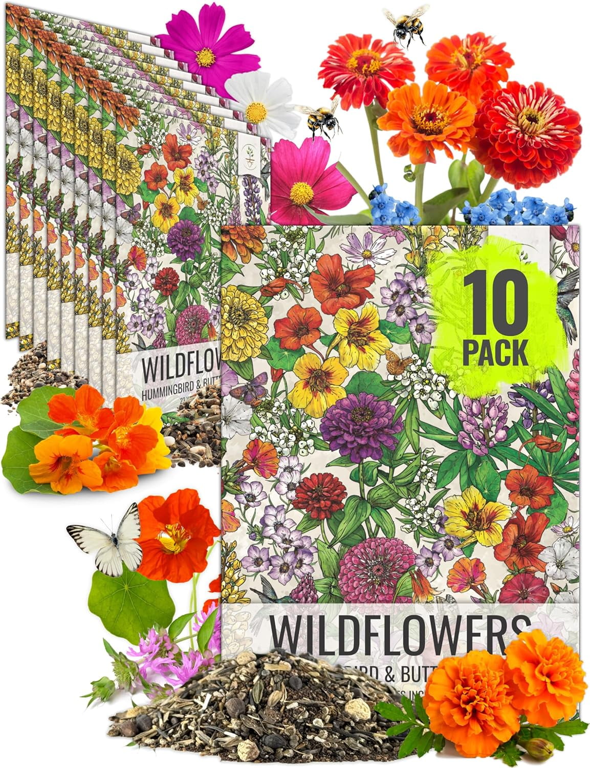 Seed Needs Wildflower Seeds Hummingbird and Butterfly Seed Mix | 10 ...