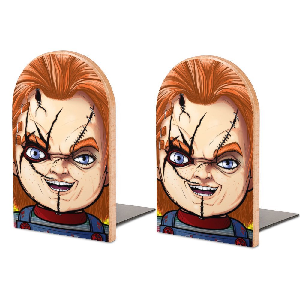 Seed Of Chucky Bookends Wood Book Divider Decorative Shelves Non-Skid ...