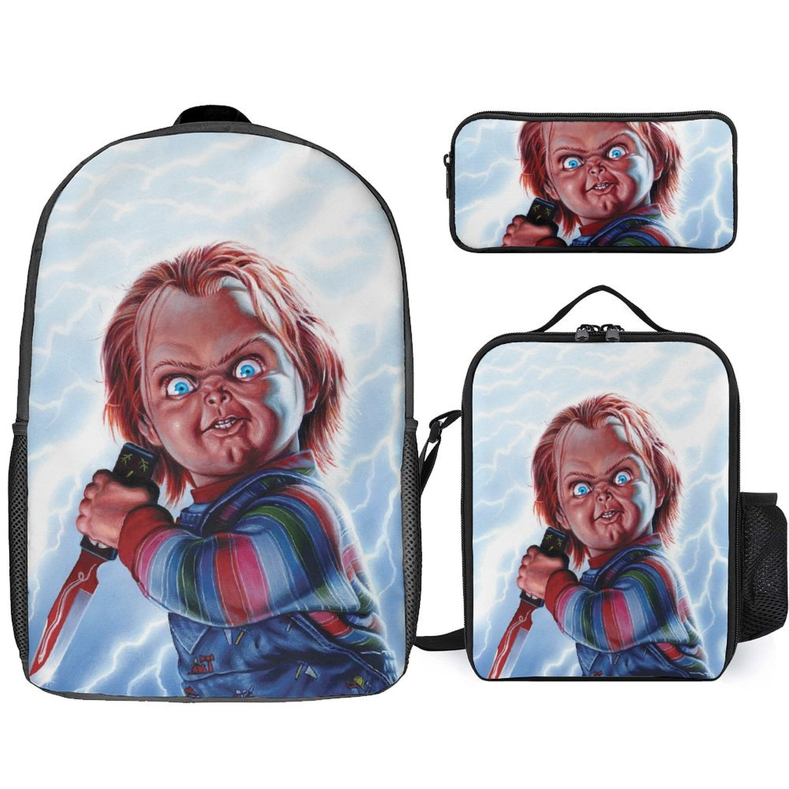 Seed Of Chucky Laptop Backpack With Pencil Case Lunch Bag 3 Pieces Set ...