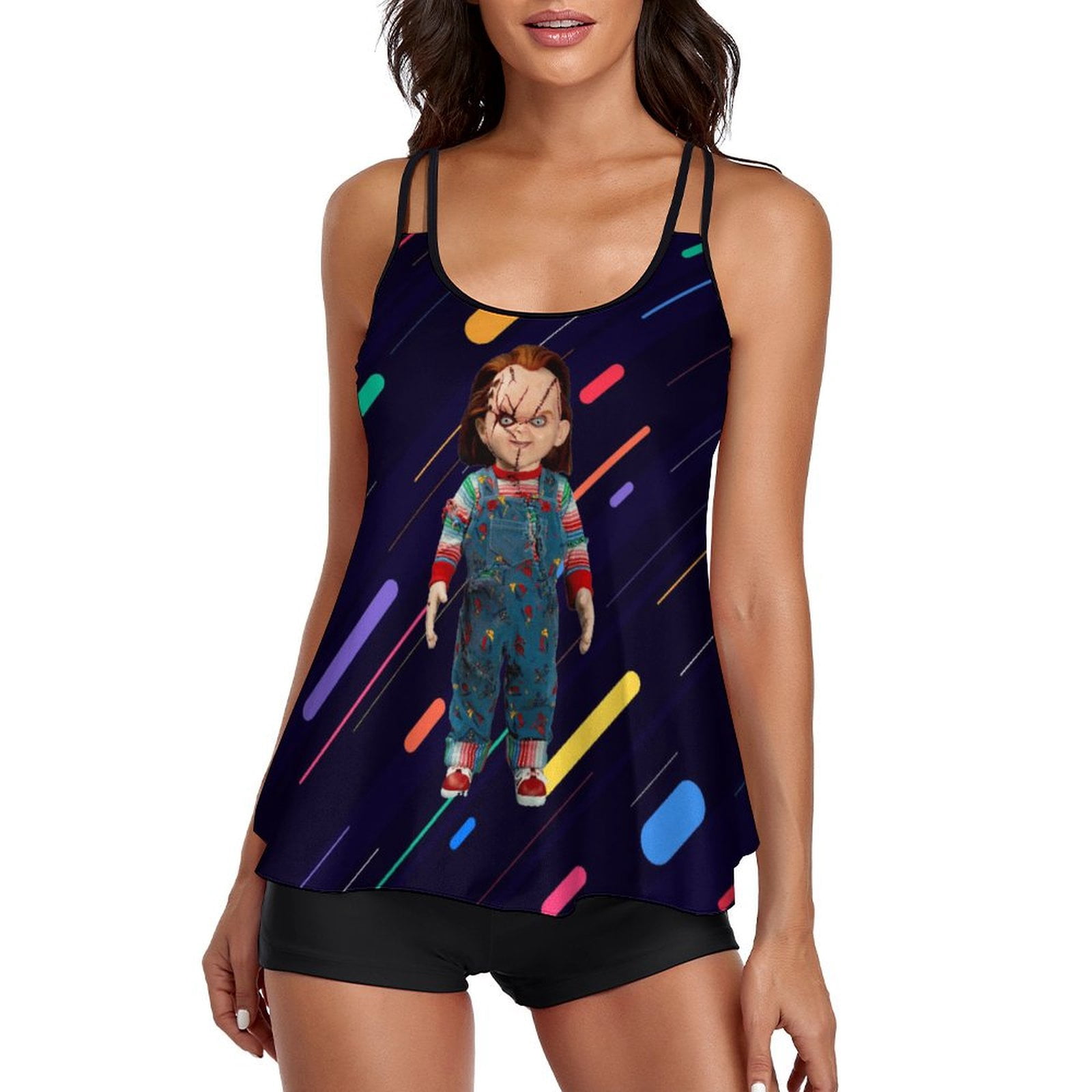 Seed Of Chucky Women's Tankini Swimsuits Tank Tops Swimwear with Shorts ...
