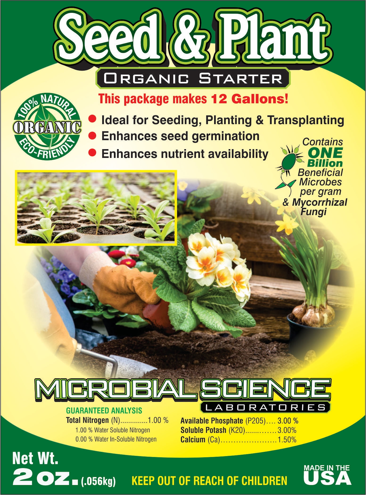Seed & Plant Starter 2oz. use while Planting Seed, Cuttings, Plugs ...