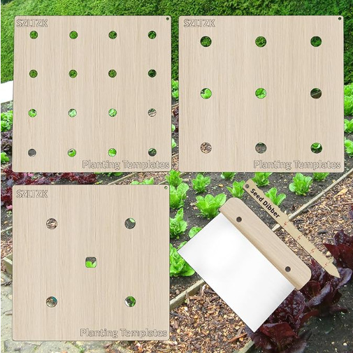 Seed Planting Template Wooden Planting Set, Square Foot Gardening Tools ...