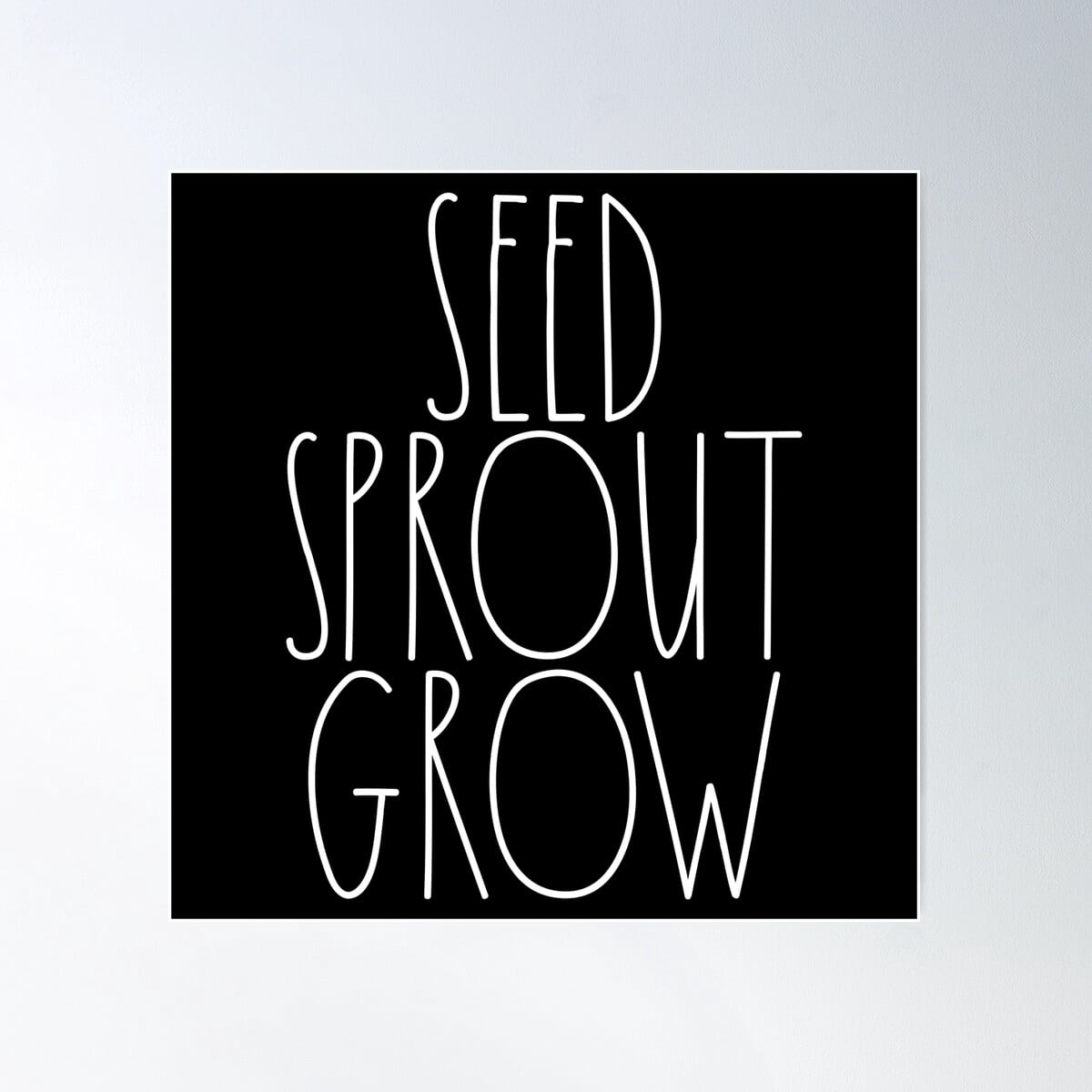 Seed Sprout Grow White Rae Dunn Inspired Farmhouse Poster Wall Art ...