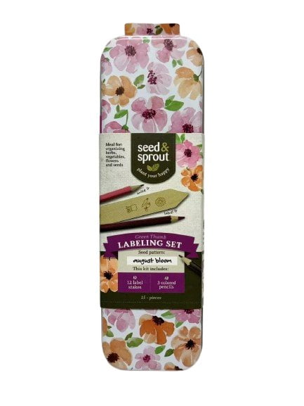 Seed & Sprout Labeling Set August Bloom W/ 12 Label Stakes & 3 Colored ...