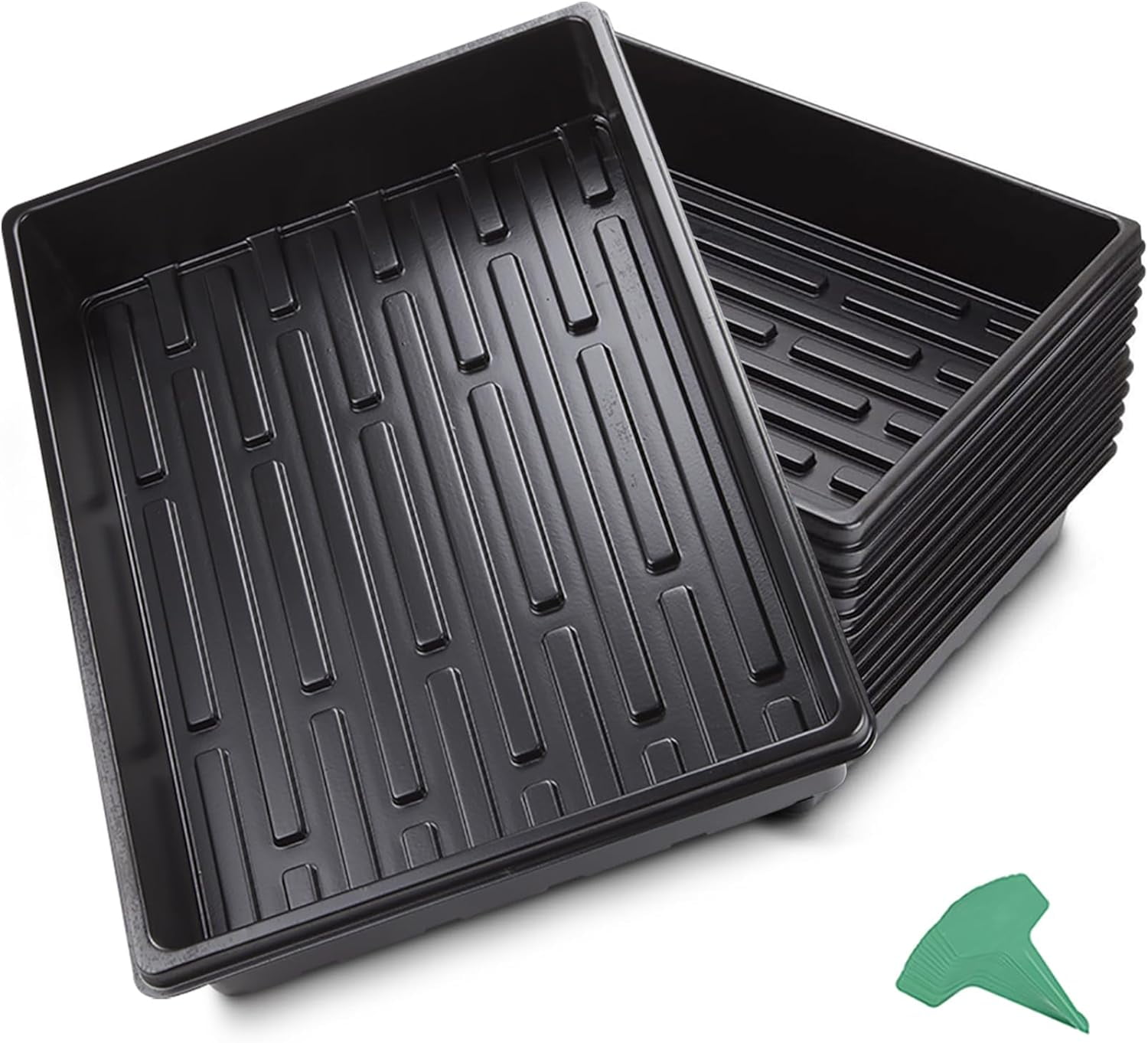 Seed Starter Tray 6 Packs 15 x 11 x 2.6 Inch Plastic Growing Trays with ...