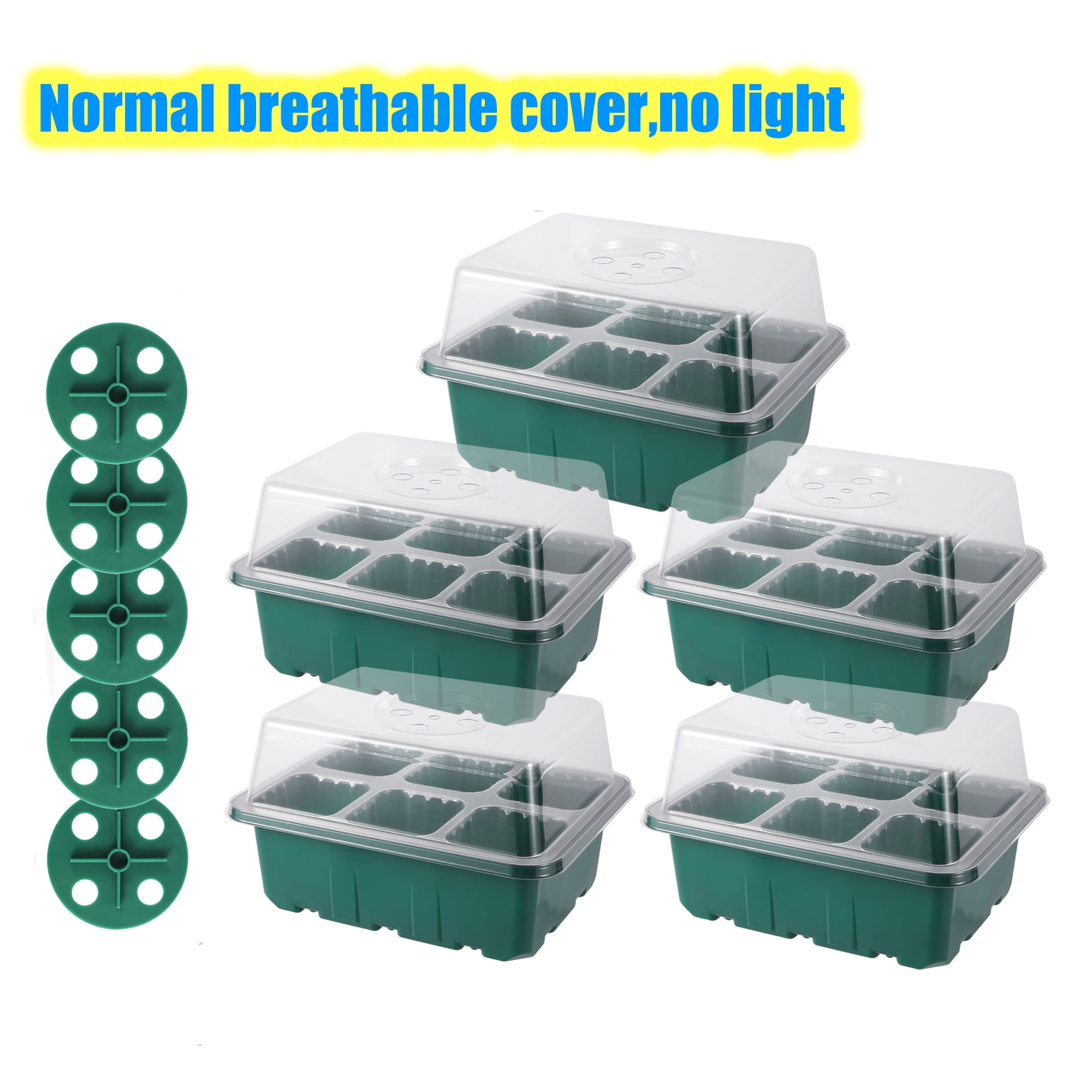 Seed Starter Tray Box With LED Grow Light Nursery Pot Seedling ...