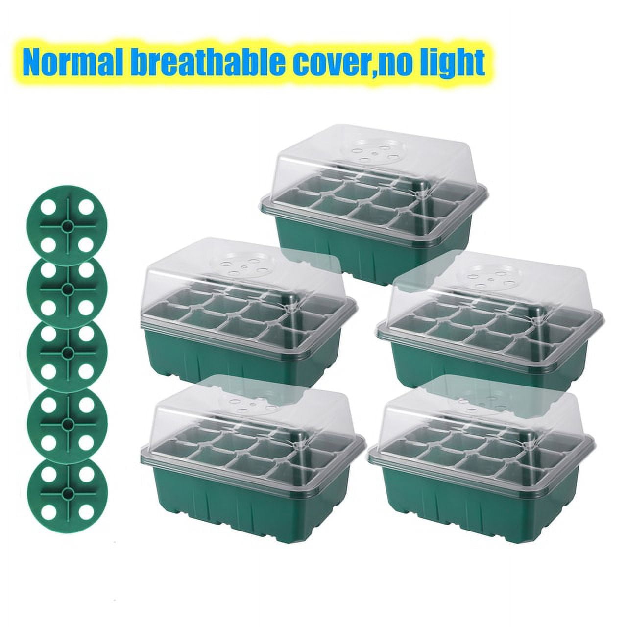 Seed Starter Tray Box With LED Grow Light Nursery Pot Seedling ...