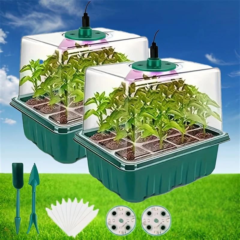 Seed Starter Tray with Grow Light, USB Powered Seed Germination Kit ...