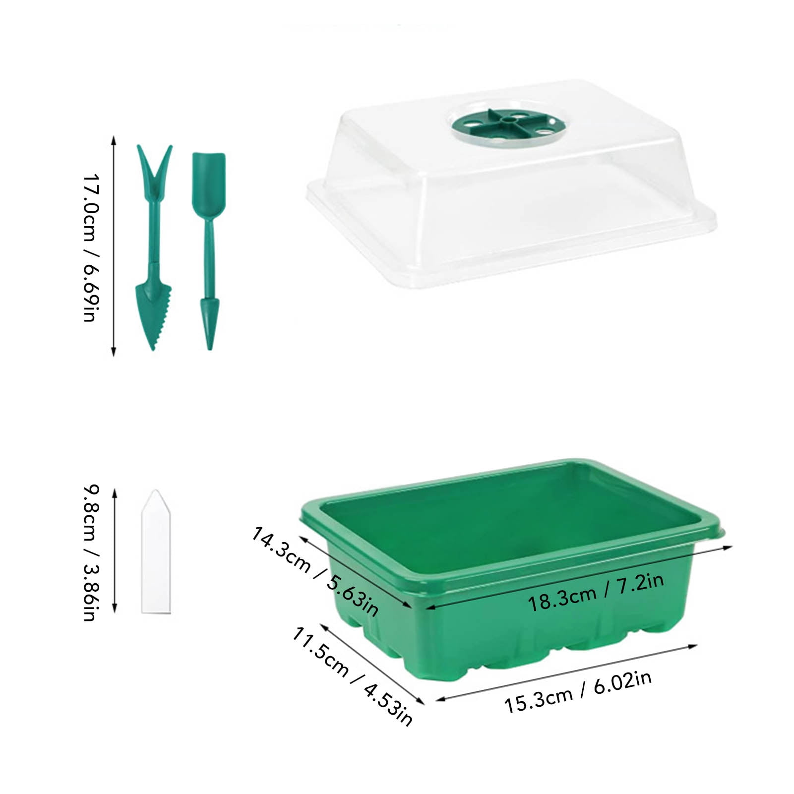 Seed Starter Tray Kit, 12/6 Cell With Dome Tools, Plant Seedlings For ...