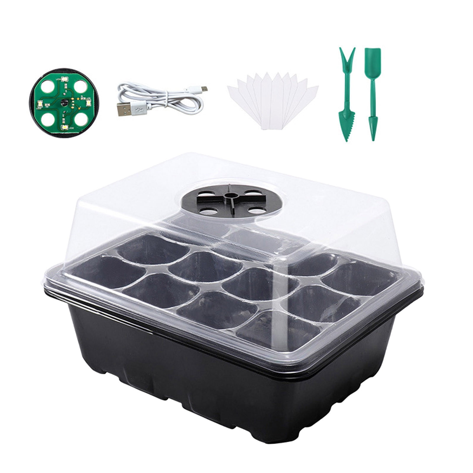Starter Tray with Light, Elevated Seedling Starter Trays Kits with ...