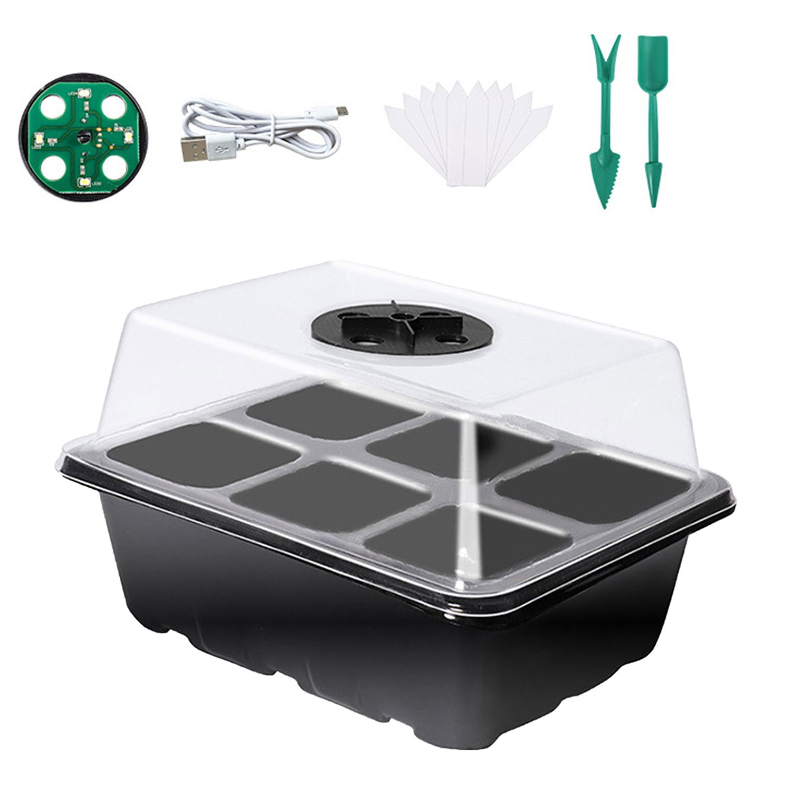 Starter Tray with Light, Elevated Seedling Starter Trays Kits with ...