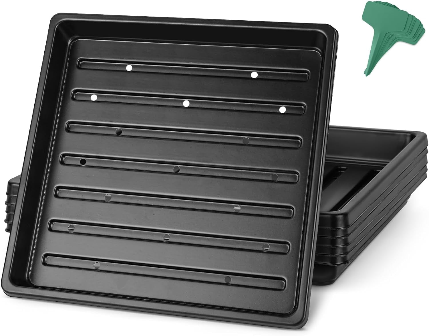 Seed Starter Trays Plastic Growing Trays with 15 Pcs Plant Labels, Seed ...